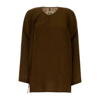 Uma Wang UMA Wang, Femme, Blouses et Chemises, Brun, Taille: 40 FR Mud Jersey Tanesha Blouse
