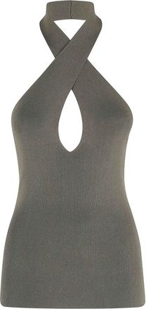 Federica Tosi Femme, Tops, Vert, Taille: 36 FR Top Scollo Incrociato