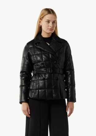 Comma Winterjacke Outdoor-Jacke Steppjacke aus Lederimitat