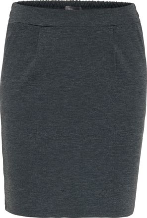 Ichi IHKATE SK Damen Kurzer Rock Minirock mit Stretch und Elastikbund, Größe:2XL, Farbe:Dark Grey Melange (10021)