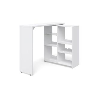 Vicco Table de Bar Vega, Blanc, 138 x 39 cm