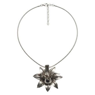 Paco Rabanne Femme, Accessoires, Gris, Taille: ONE Size Flower Pendant Necklace