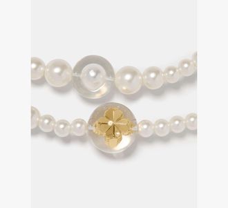 Kate Spade New York Spade Flower Pearl Statement-Halskette, Lang