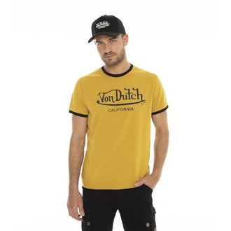 Von Dutch Tee Shirt Homme Coton, T Shirt Homme Blast, Col Rond & Regular Fit, Jaune Taille L
