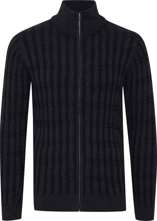 Indicode Paulomo Herren Strickjacke Cardigan Grobstrick mit Stehkragen aus 100% Baumwolle, Größe:3XL, Farbe:Charcoal Mix (915)