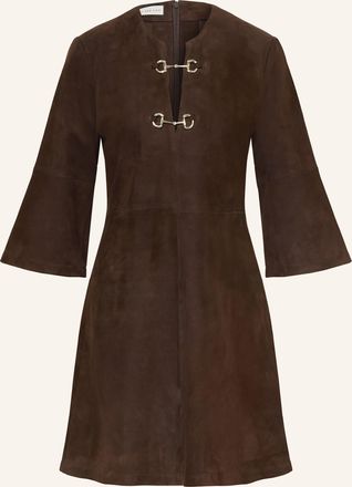 Sem per Lei Sem Per Lei Lederkleid Mit 3/4-Arm braun