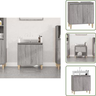 vidaXL Vidaxl - Waschbeckenunterschrank Grau Sonoma 58x33x60 cm Holzwerkstoff - Waschtisch Schublade - Badezimmerm&ouml;bel - Schreibtisch Unterschrank - Grau