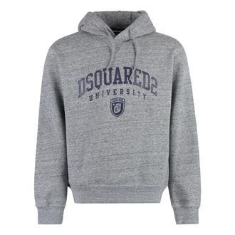 Dsquared2 Homme, Sweatshirts et sweats &agrave; capuche, Gris, Taille: XL Logo Print Sweat &agrave; capuche