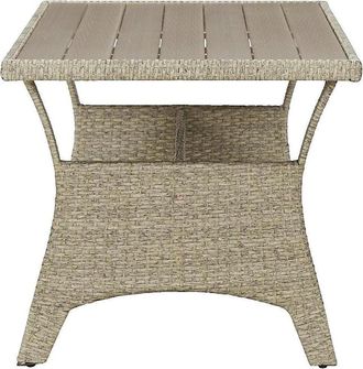 vidaXL Table de jardin R&eacute;sine tress&eacute;e Gris 120x70x66 cm