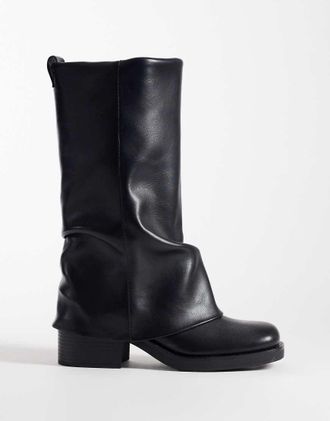 Asos Carrie - Bottes souples avec rabat - Noir