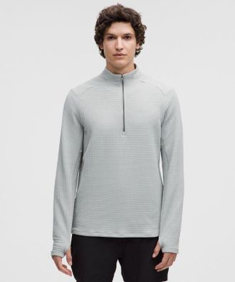 lululemon Top aus Waffelstrick mit halblangem Rei&szlig;verschluss f&uuml;r M&auml;nner - Gr&ouml;&szlig;e 2XL in Silver Drop