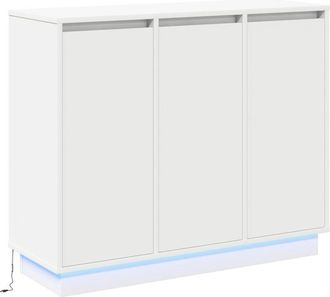 vidaXL Sideboard mit LED in Wei&szlig;, 90x32x75 cm, aus Holzwerkstoff vidaXL663241