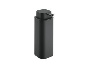 Cosmic NEA Seifenspender, Edelstahl, 370 ml, quadratisch, ohne Befestigung, matt verchromt (Schwarz)