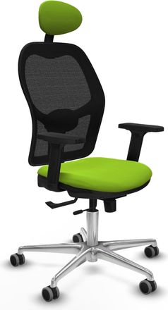 Piqueras y Crespo Moderner B&uuml;rostuhl mit 2D-Armen, h&ouml;henverstellbarer Lendenwirbelst&uuml;tze und festem Kopfteil, ausgestattet mit Syncro/Traslack und injiziertem Schaumsto