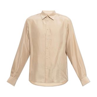 Valentino Garavani Chemise en soie avec logo brod&eacute; - Homme - Chemises - Beige - Taille: XL