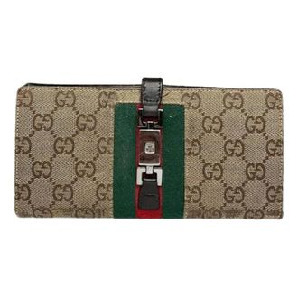 Gucci Pre-owned Baumwoll-Geldb&ouml;rse - - Pre-owned - Damen - Beige - ONE SIZE