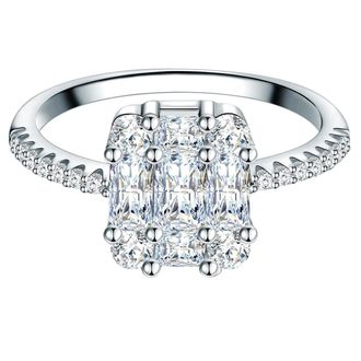 Trilani Ring - Sterling Silber Ring Zirkonia - Gr. 50 - in Silber - f&uuml;r Damen