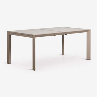 Sklum Rechteckiger Gartentisch 180-240x100 cm ausziehbar aus Aluminium Starmi Moka Braun