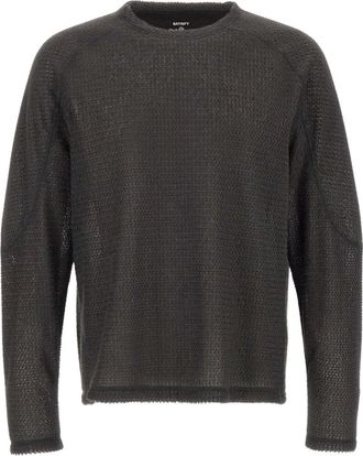 SATISFY Satisfy - T-shirt long FuzzFleece AD - Homme - Pulls - Gris - Taille: XL