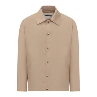 Jil Sander Homme, Vestes, Beige, Taille: L Logo Jacket