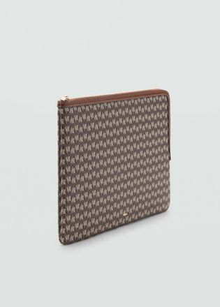 Mango Laptoph&uuml;lle mit Logo-Print mittelbraun - Damen - Einheitsgr&ouml;&szlig;e - MANGO