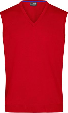 James & Nicholson Herren V-Pullunder - Klassisch geschnittener Pullunder aus hochwertiger Baumwolle | Farbe: red | Gr&ouml;sse: XXL