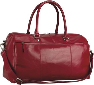 Leonhard Heyden Leder Reisetasche Umhängetasche Cambridge Travel Bag Red dunkelrot
