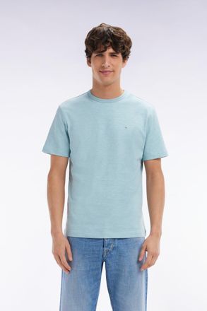 Eden Park T-shirt En Jersey De Coton Slub Vert Deau Coupe Droite