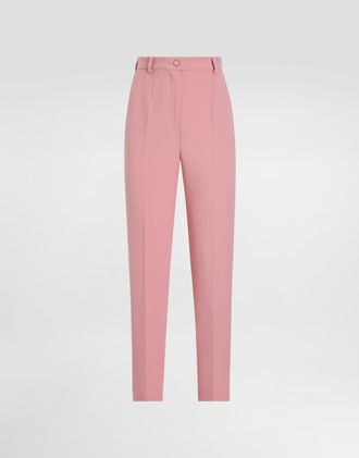 Dolce & Gabbana Sartoriale Hose Aus Wollkrepp-double - Frau Hosen Und Shorts Rosa 38