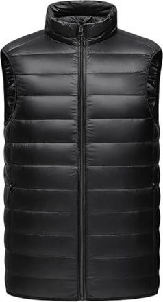 Generic Veste de golf chaude dhiver pour homme, l&eacute;g&egrave;re, pliable, sans manches, matelass&eacute;e, isol&eacute;e, d&eacute;contract&eacute;e, noire, taille 3XL