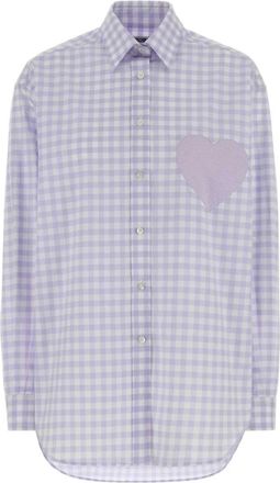 Moschino Homme, Chemises, Violet, Taille: S Chemise oversize en popeline brod&eacute;e