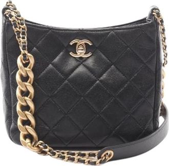 Chanel Sac bandouli&egrave;re Pre-owned Matelasse en cuir dagneau - Femme - Pre-owned - Noir - Taille: ONE Size