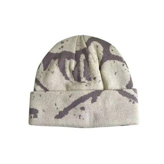 Generic Bonnets dhiver tricot&eacute;s imprim&eacute;s pour hommes et femmes, beige, M