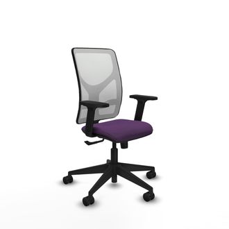 Piqueras y Crespo Schreibtischstuhl, violett, mit 2D-Armlehnen, h&ouml;henverstellbare Lendenwirbelst&uuml;tze, ausgestattet mit 3 Positionen und Schneideschaum, Wei&szlig;/Violett