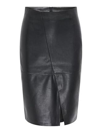 Only Onlnicki OTW Jupe en Cuir synthétique, Noir, M