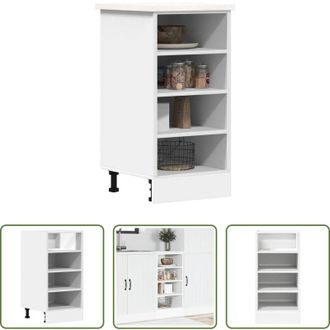 vidaXL Armoire cuisine - Meuble bas Riga Blanc 40 x 44,5 x 81,5 cm Bois ding&eacute;nierie