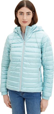Tom Tailor Damen 1034123 Lightweight Steppjacke mit Kapuze, 30463 - Dusty Mint Blue, XS