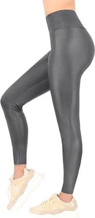 FUTURO FASHION Leggings Brillants Effet mouillé pour Femme Taille Haute rehaussante Design Non Transparent Extensible et Respirant idéal pour Les fêtes décontractées