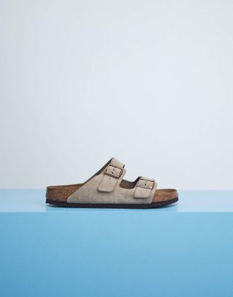 Birkenstock Arizona - Sandales coupe classique en daim - Taupe-Marron