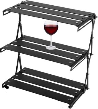 Generic Campingst&auml;nder f&uuml;r den Au&szlig;enbereich - faltbarer 3-lagiger Picknick-Schreibtisch-Veranstalter, Reiseaufbewahrungsst&auml;nder | leichtes Campingregal, stabi