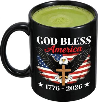 Generico Patriotische Kaffeetasse, 350 ml, Keramik, Patriotische Gedenkst&auml;tte, f&uuml;r Getr&auml;nke, zum 250. Jahrestag der US-Flagge, f&uuml;r Zuhause, B&uuml;ro, Soldaten, Fam