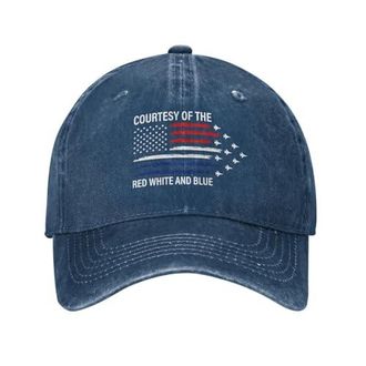 Generic avec LAimable Autorisation du Journal The Red White and Blue. Homme Femme Chapeau Respirant Chapeau De Cowboy Soft Casquette Trucker pour Cyclisme Voy