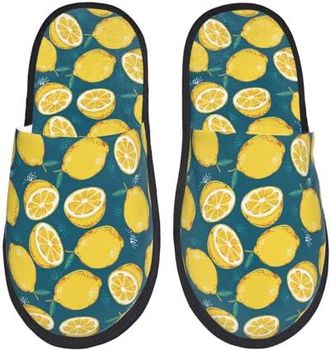 Generic Pantoufle Maison Imprim&eacute; Citrons Chaudes Pantoufles Portative Chaussons Maison Antid&eacute;rapantes Hiver Chaussures Chaudes Pour H&ocirc;tels Chambre Salon M
