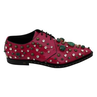 Dolce & Gabbana Rosa Kristall Lederkleid Brogue Schuhe - - Shoes - Damen - Rosa - 41 EU