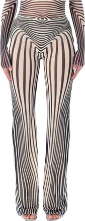 Jean Paul Gaultier Femme, Pantalons, Multicolore, Taille: 40 FR Mesh Pant Morphing Stripes