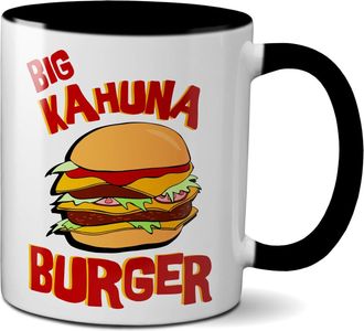 OM3 Big-Kahuna-Burger - Tasse | Keramik Becher | 11oz 325ml | Beidseitig Bedruckt | Schwarz