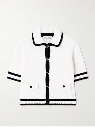 Nina Ricci Cardigan Aus Einer Baumwollmischung In Waffelstrick - Ecru