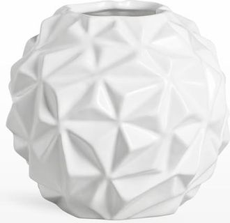 Torre & Tagus Crumple Ball Vase, klein, Wei&szlig;