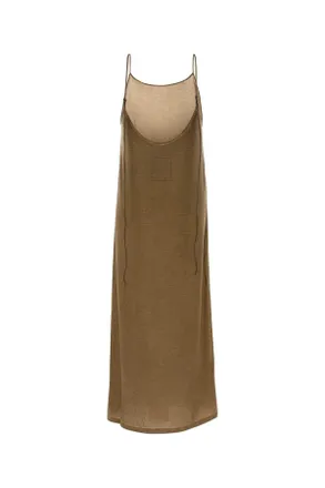 Uma Wang Womens Camel Stretch Modal Daya Dress Tan Exterior: Elastane Abiti