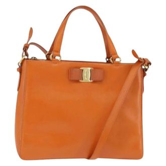 Ferragamo Sac &agrave; main Pre-owned - Femme - Pre-owned - Orange - Taille: ONE Size
